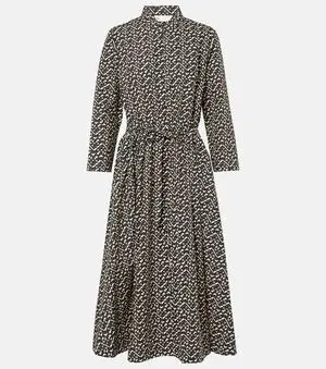 Tory Burch Printed Cotton Poplin Shirt Dress - Black