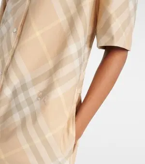 Burberry Check Cotton Shirt Dress - Beige
