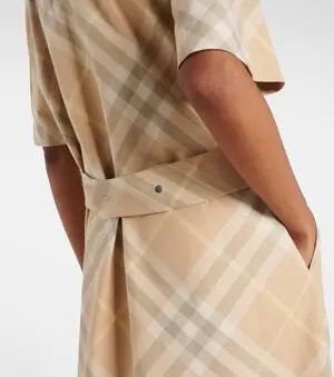 Burberry Check Cotton Shirt Dress - Beige
