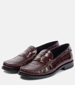 Victoria Beckham Croc-effect Leather Loafers