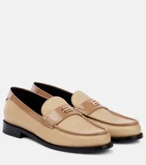 Victoria Beckham Croc-effect Leather Loafers - Beige