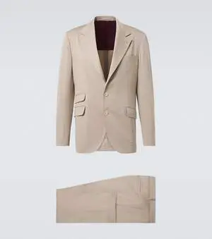Brunello Cucinelli Cotton And Cashmere Suit - Beige