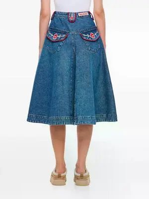 MOLLY GODDARD Abi Denim Mid Skirt - Blue