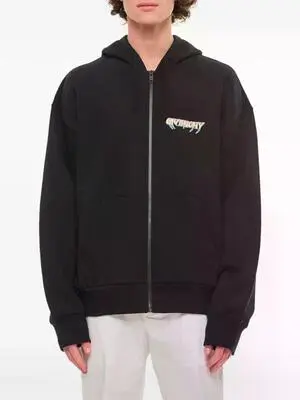 Givenchy World Tour Boxy Fit Hoodie In Fleece - Black