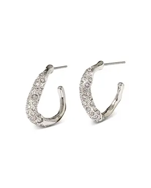 Alexis Bittar Alexis Bittar Solanelas Crystal Hoop Earrings Silver