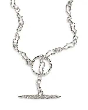Alexis Bittar Alexis Bittar Solanelas Crystal Toggle Necklace Silver