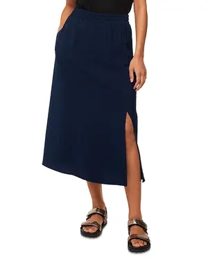 Whistles Eva Pull On Midi Skirt - Navy