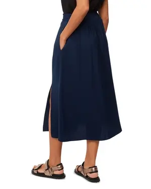 Whistles Eva Pull On Midi Skirt - Navy