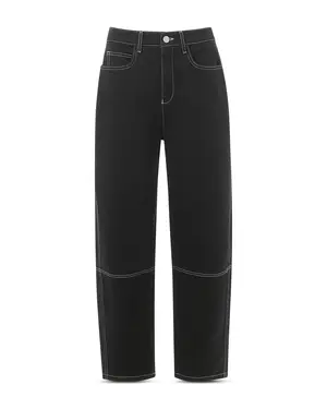 Whistles Contrast Stitch Barrel Leg Jeans