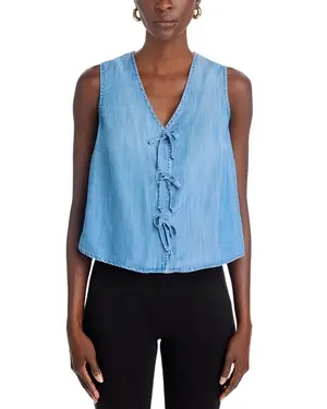 Bella Dahl Sleeveless Bow-detailed Top