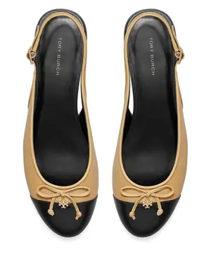 Tory Burch Cap Toe Slingback Ballet Flats - Ginger Shortbread