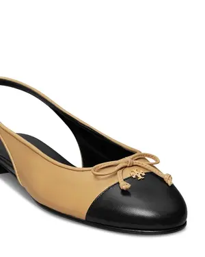 Tory Burch Cap Toe Slingback Ballet Flats - Ginger Shortbread