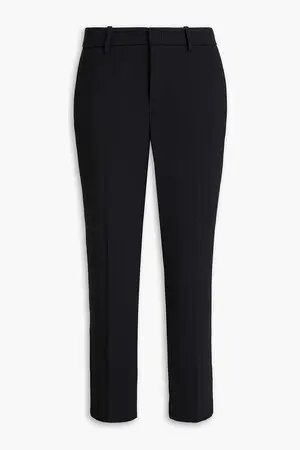 Vince Cropped Slim-leg Crepe Trousers - Black