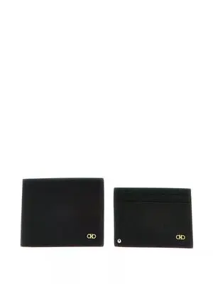FERRAGAMO Gancio Wallet + Card Holder Set - Black