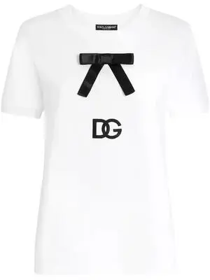 Dolce & Gabbana Bow-detail T-shirt - White