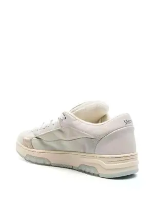 SANTHA Panelled Low Top Sneakers - Neutrals