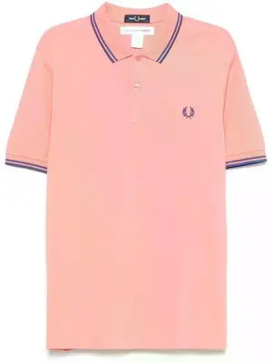 Comme Des Garçons X Fred Perry Logo-embroidered Polo Shirt - Pink