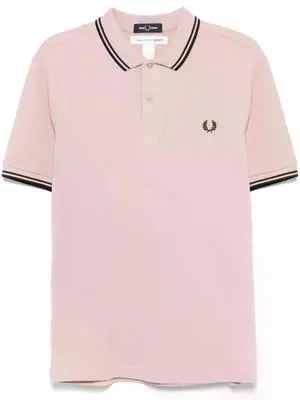 Comme Des Garçons X Fred Perry Logo-embroidered Polo Shirt - Pink