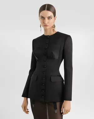Dolce & Gabbana Single-breasted Duchess Jacket With Conical Cups