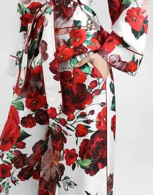 Dolce & Gabbana Satin Pajama Pants With Rose