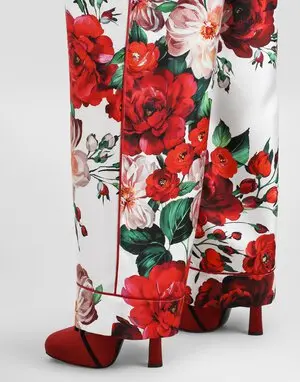 Dolce & Gabbana Satin Pajama Pants With Rose