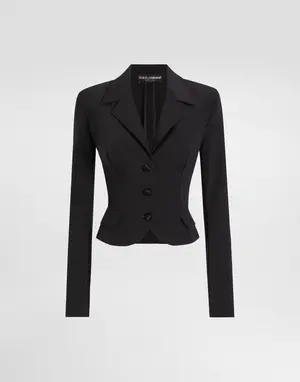 Dolce & Gabbana Short Single-breasted Technical Cady Jacket
