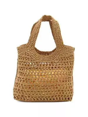 TOD'S Mini Raffia Shopping Bag - Brown