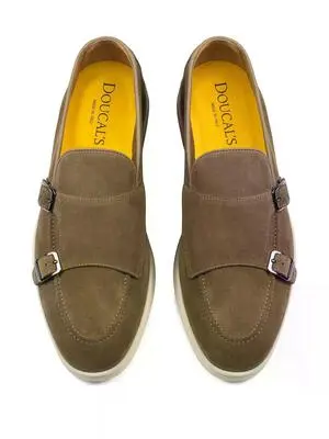 DOUCAL'S Suede Monk Strap Shoes - Brown