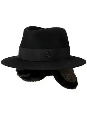 MAISON MICHEL Andre Strap-detail Fedora Hat - Black