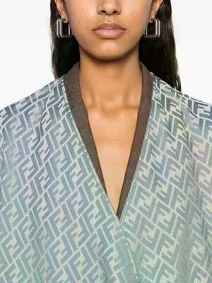 Fendi Ff Jacquard Cape