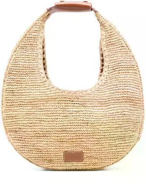 Staud Large Moon Raffia Shoulder Bag