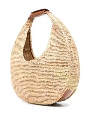 Staud Large Moon Raffia Shoulder Bag