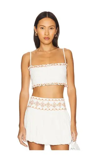 Rococo Sand Smocking Bandeau Top