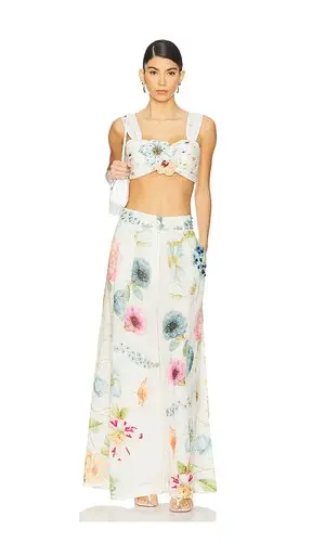 LA FUORI Blossom Belle Pleated Crop Top