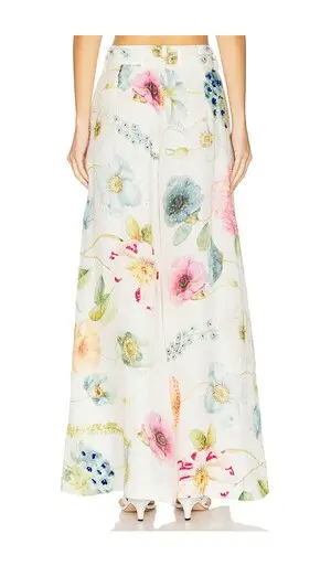 LA FUORI Blossom Belle Embellished Floral Wide Leg Pants