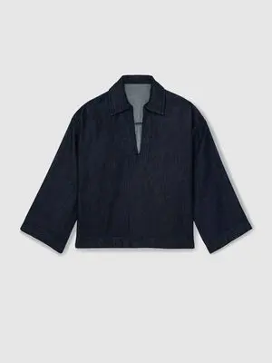REISS Reed Dark Denim Overshirt