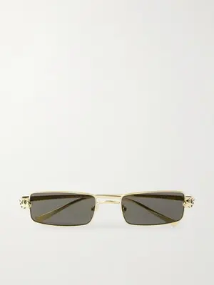 CARTIER Panthère Rectangle Sunglasses - Gold