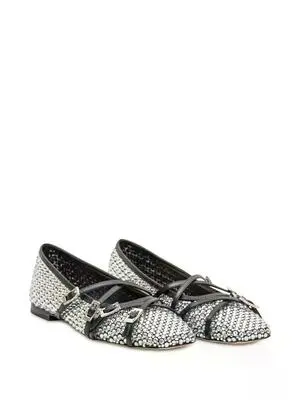 Mach & Mach Crystal Embellished Ballerina Flats