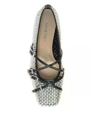 Mach & Mach Crystal Embellished Ballerina Flats