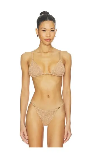 Devon Windsor Zuri Bikini Top - Gold Shimmer