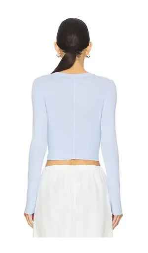 Enza Costa Supima Baby Long Sleeve Cropped Top - Light Blue