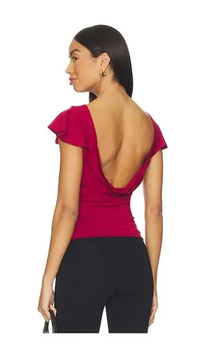 GUIZIO Soffiano Top With Ruffle Sleeves