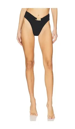 LA PORTE Kate Pinch Hardware Bikini Bottom - Jet Black