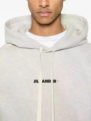 JIL SANDER Logo-print Hoodie - Grey