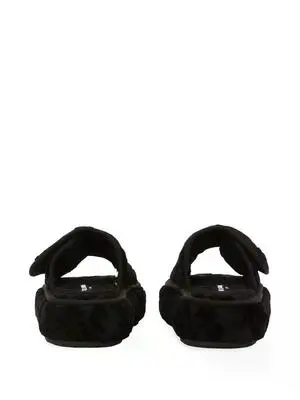 Dolce & Gabbana Logo-embroidered Slippers - Black