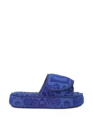 Dolce & Gabbana Logo-embroidered Slippers - Blue