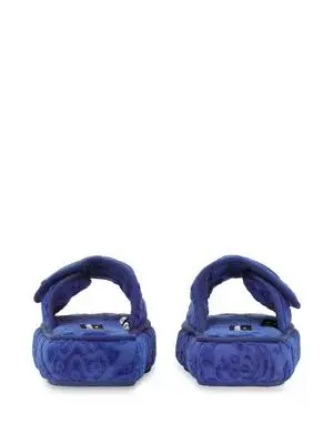 Dolce & Gabbana Logo-embroidered Slippers - Blue