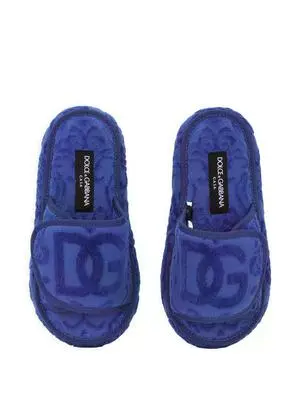 Dolce & Gabbana Logo-embroidered Slippers - Blue