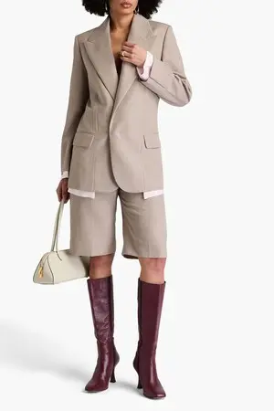 Victoria Beckham Satin-paneled Wool Blazer