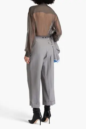 Victoria Beckham Cropped Tapered Wool Pants